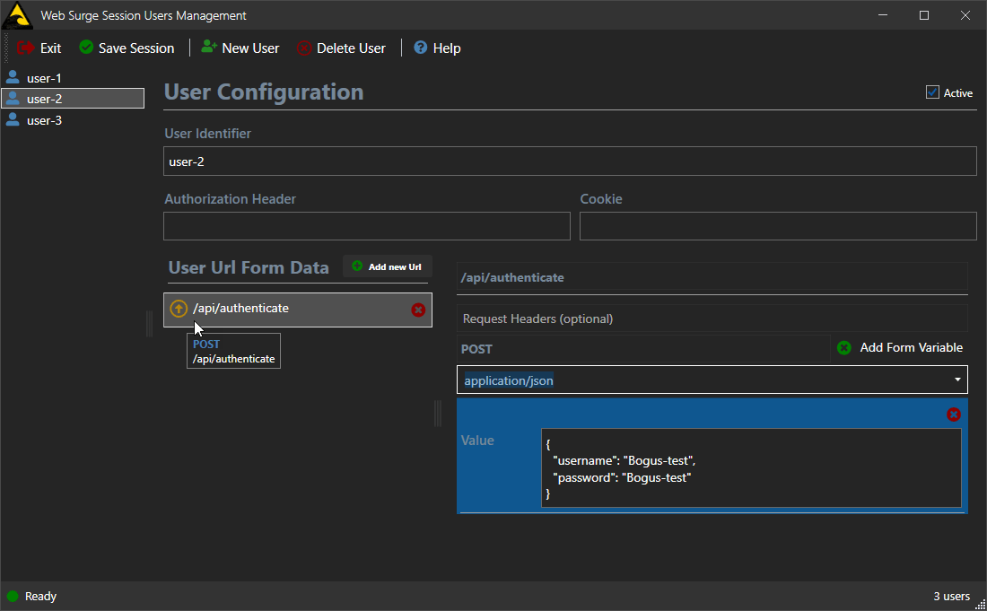 User Configuration Form West Wind WebSurge